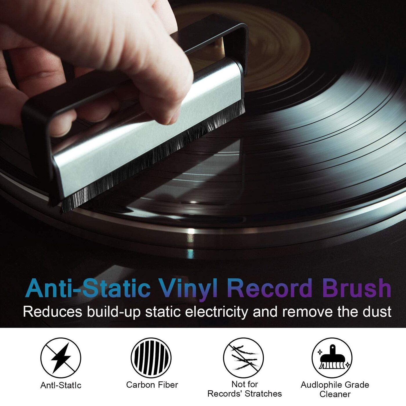 VAC - Anti-Static Carbon Fibre Record Cleaning Brush - SCRN-RCB